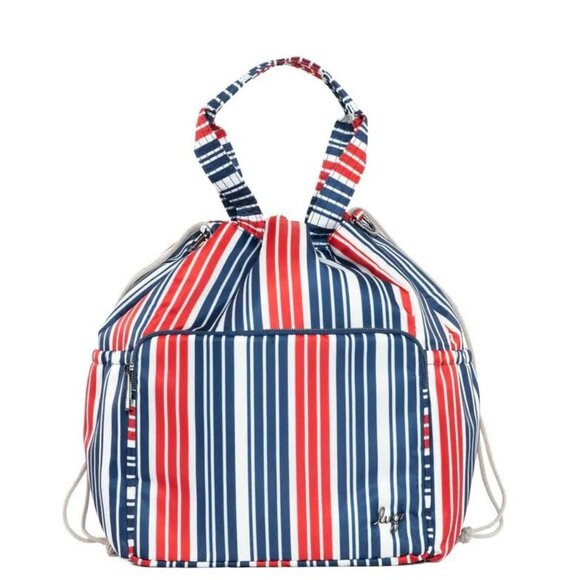 lug | Bags | Lug Ditty Xl Tote Bag Drawstring Bag Joy Stripe Red White ...